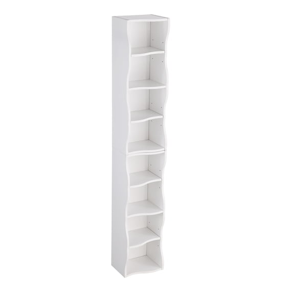 LIANGKA Multi-Functional 8-Tier Bookshelf Slim Wavy Border Adjustable ...