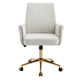 LIANGKA White Height Liftable Ergonomic Office Chair Mid-Back Support ...