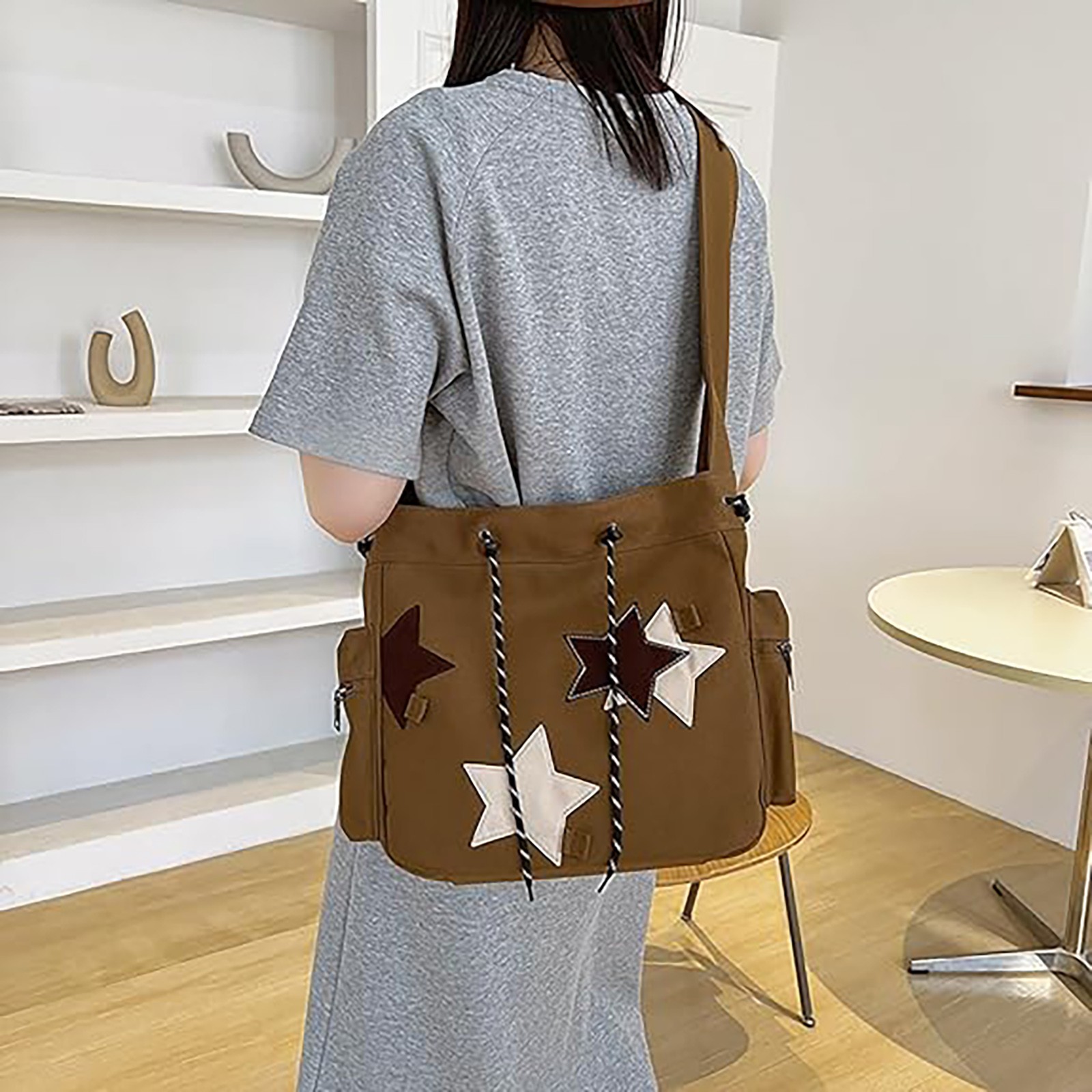 LIANGP Bag Products Cute Kawaii Star Canvas Messenger Bag Cute Tote ...