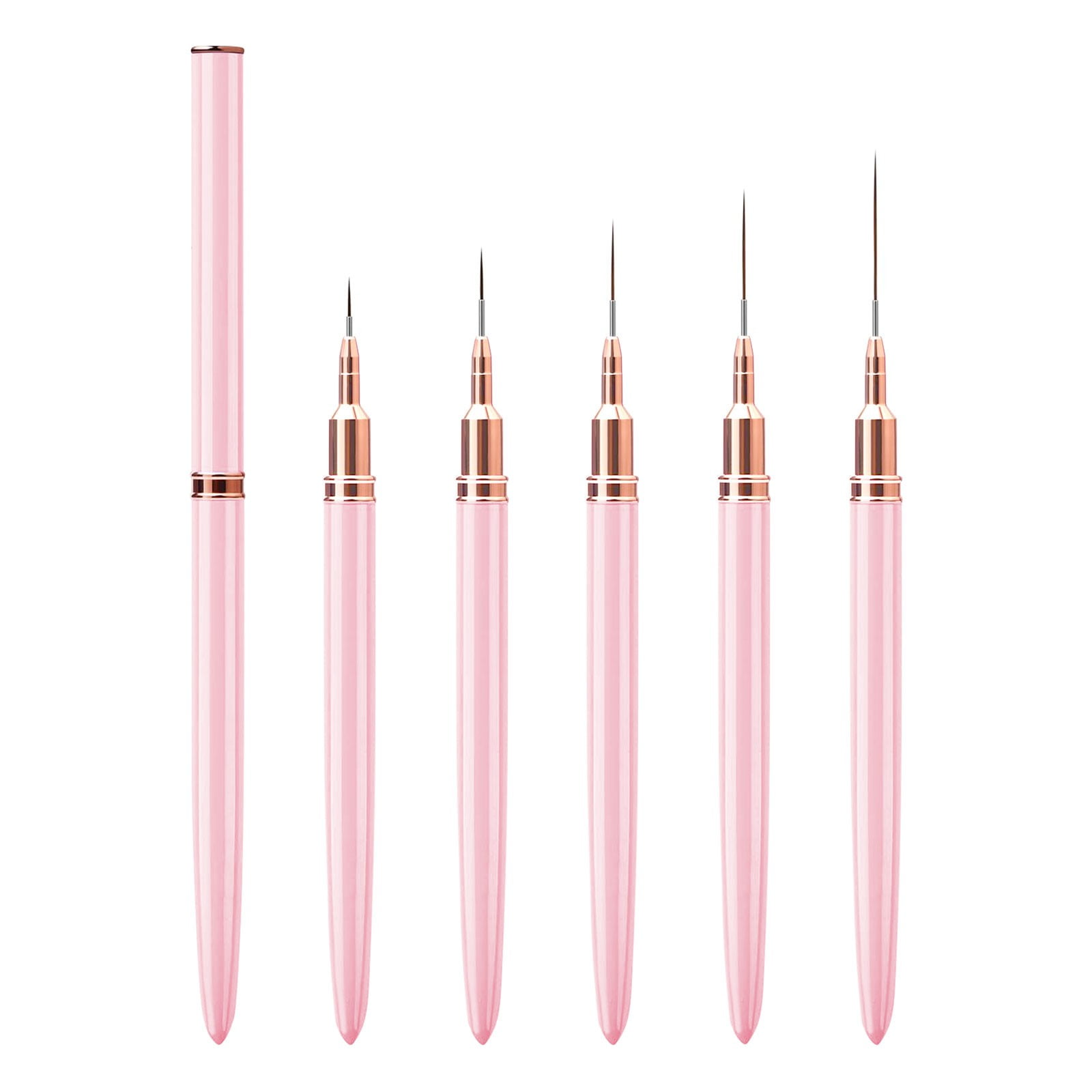 LIANGP Fine Liner Brush Nail Art Striping Brushes 7/9/11/15/25mm Thin ...