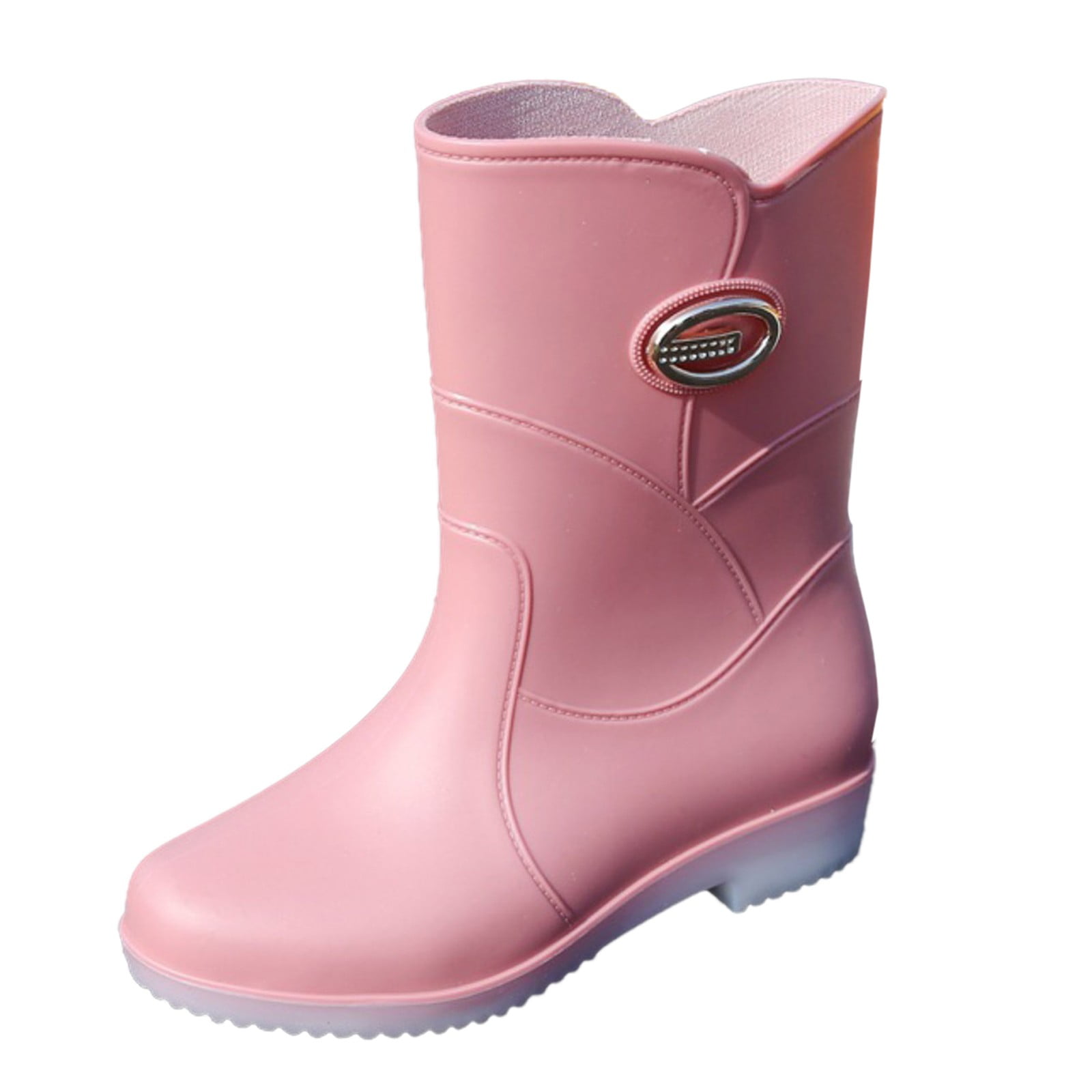 LIANGP Rainshoes Working Custom Wellies Men Pvc Gum Rain Rain Pink Size ...