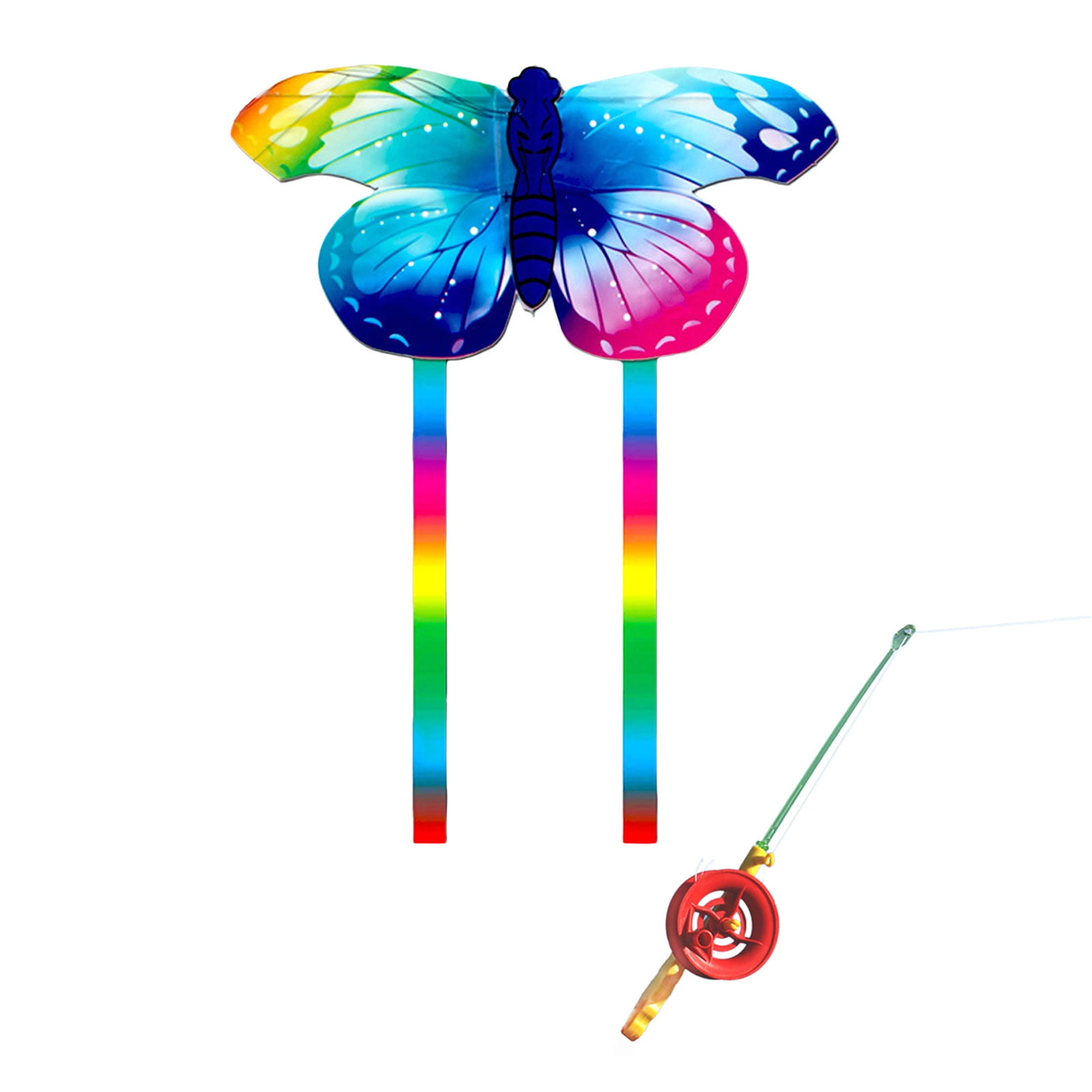 LIANGXR Dynamic Wing Kites with Fishing Rod Line Butterfly Dynamic ...