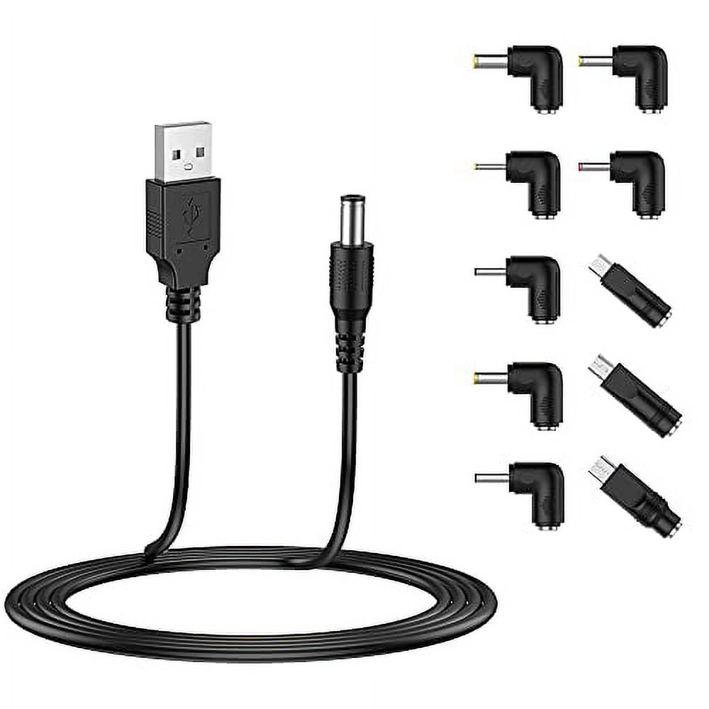 LIANSUM 5V DC Power Cord, USB to DC 5.5x2.1mm Plug, Charging Cable with ...