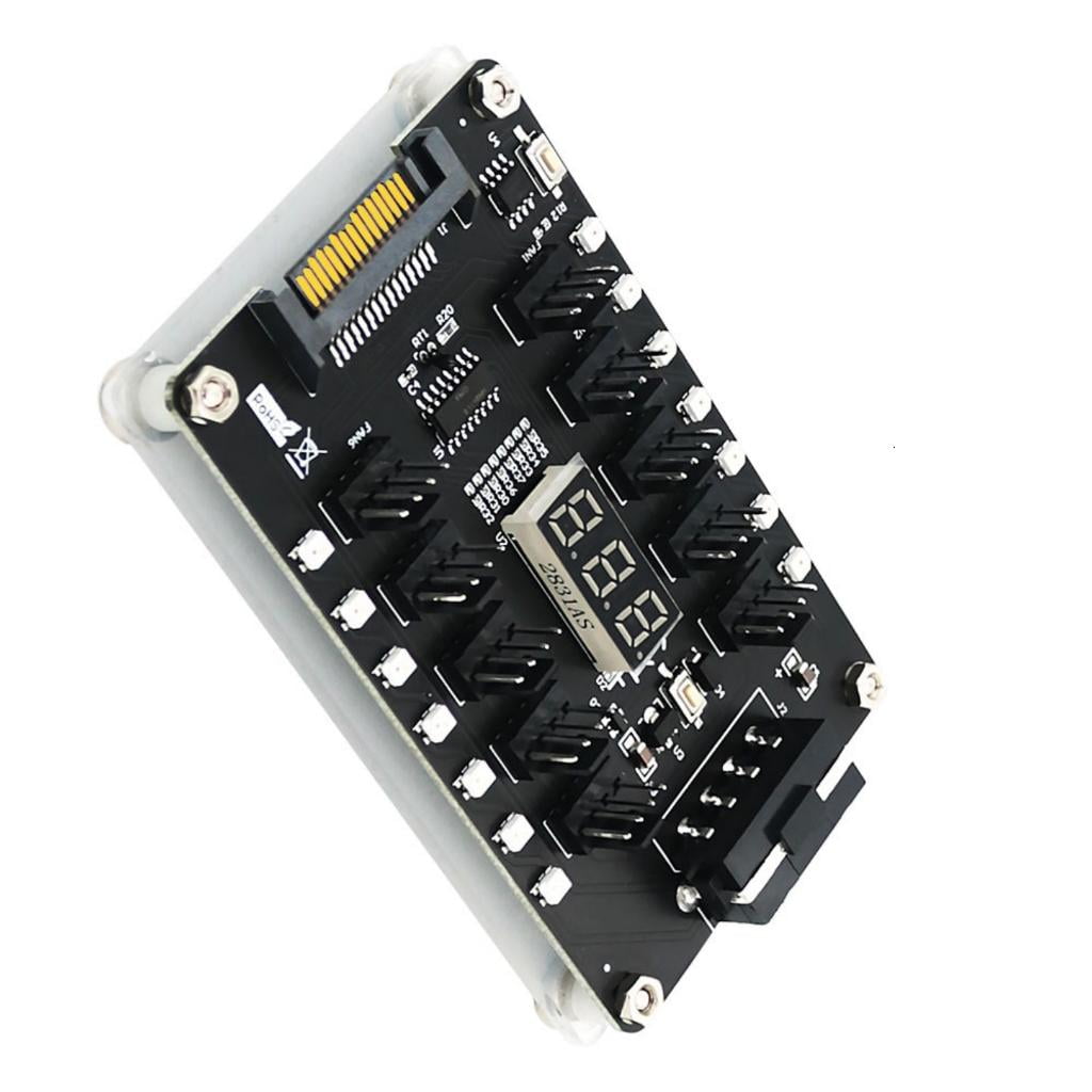 LIANXUE 1 to 10 port Splitter PWM Fan Hubs PC CPU Cooling 4 PIN Fan ...