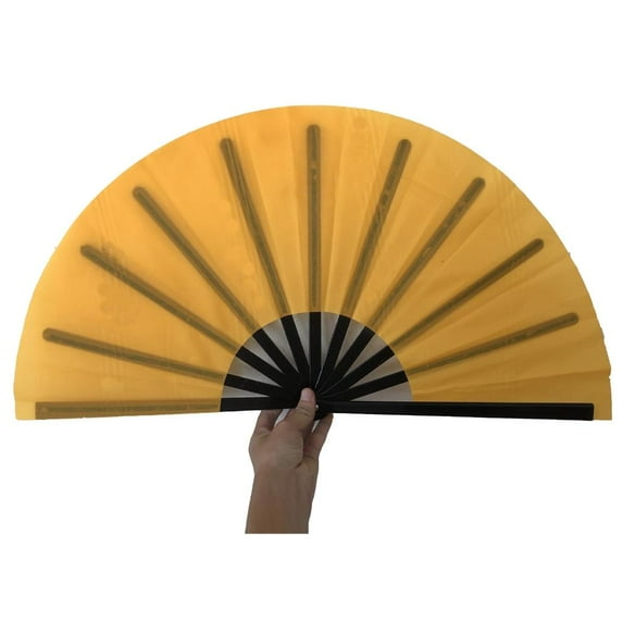 LIANXUE 10Inch Kung Fu Folding Handheld Fan with Black Plastic Ribs ...