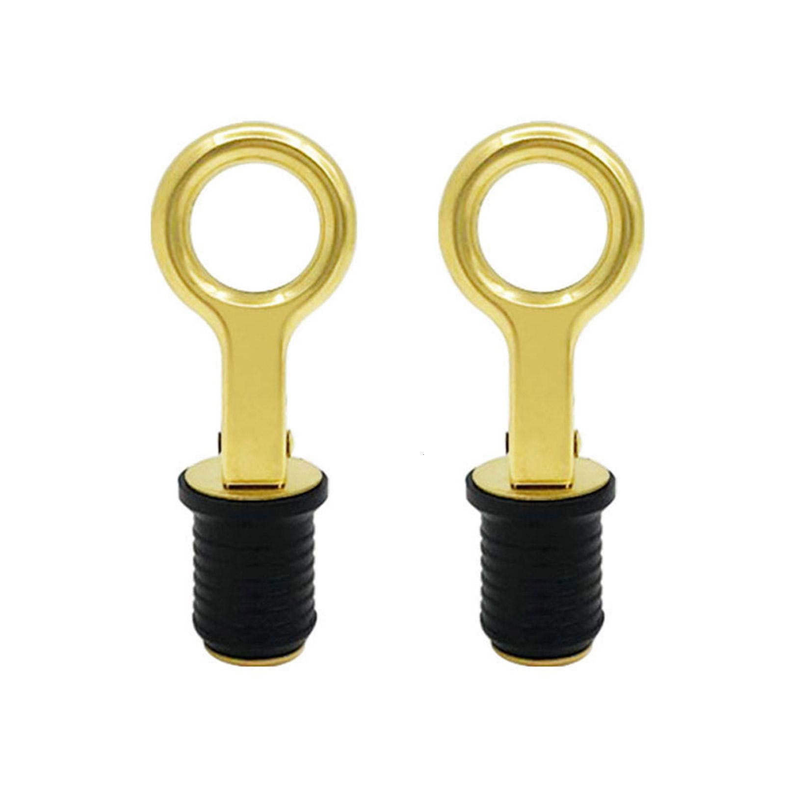 LIANXUE 2 Pcs Brass Handle Rubber Plug Snap Handle Drain Plug Push-in ...