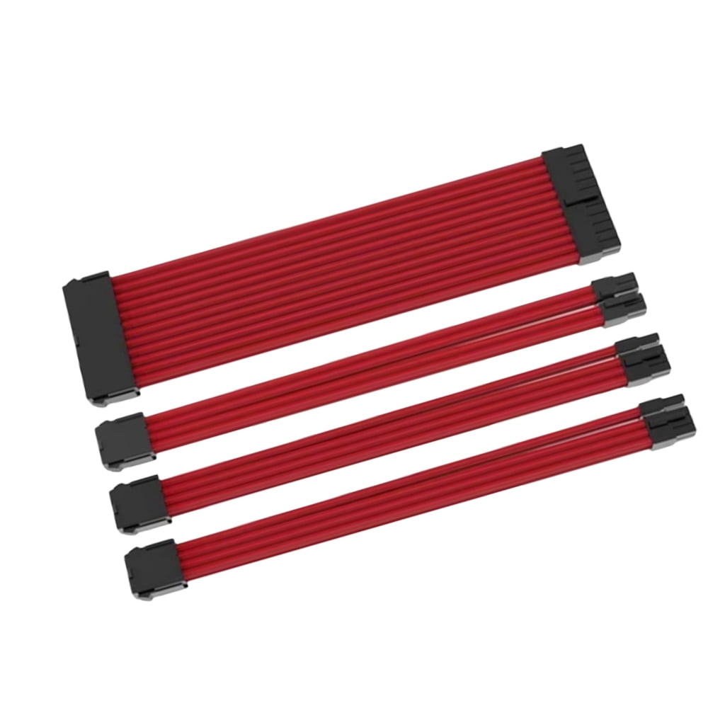 LIANXUE 24Pin Power Supply Extension Cables with Combs, 30CM Sleeved ...