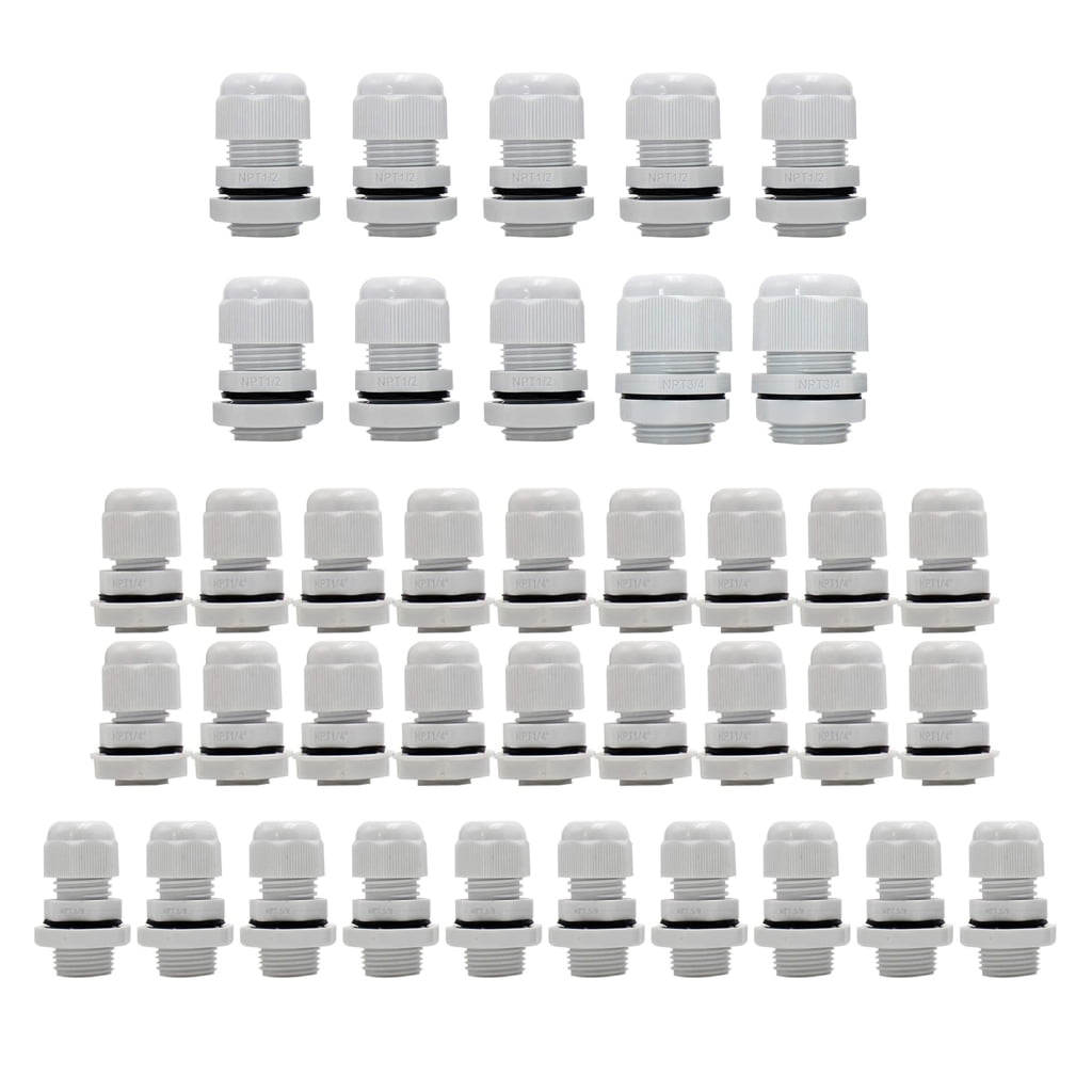 LIANXUE 38 Pcs Cable Gland Joints Waterproof Cable Connector Plastic ...