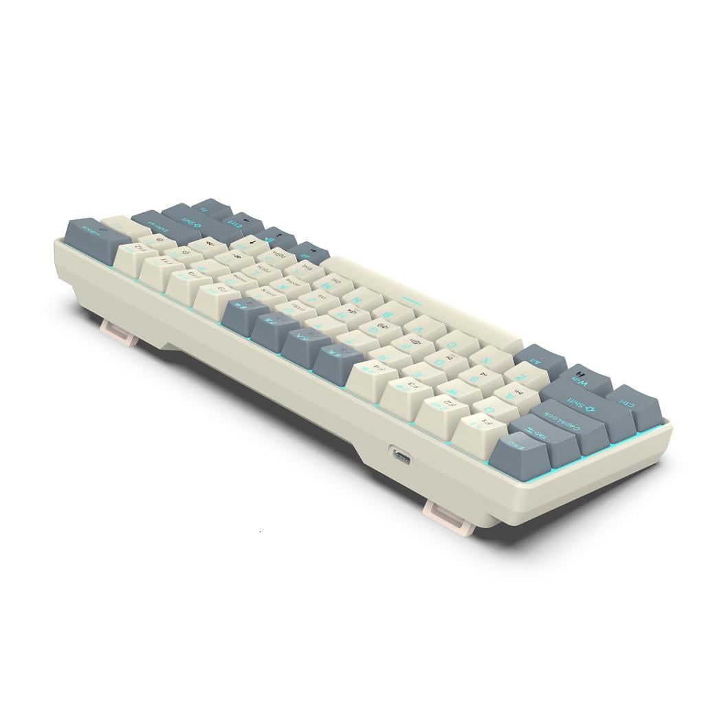 LIANXUE 61 Key Mechanical Keyboards Corded USB Gaming Ice Blue Backlit ...