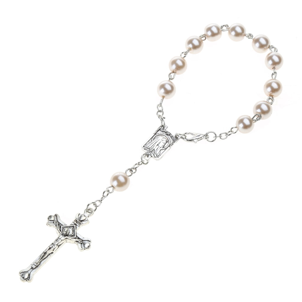 LIANXUE 8mm Rosary Baptism Favor 11-Bead Pearl Finger Rosaries Weddings ...