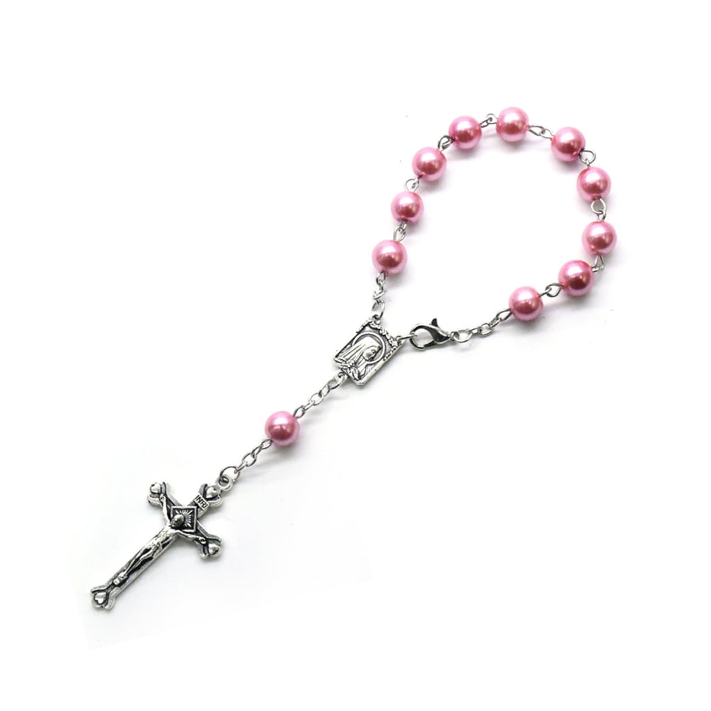 LIANXUE 8mm Rosary Baptism Favor 11-Bead Pearl Finger Rosaries Weddings ...