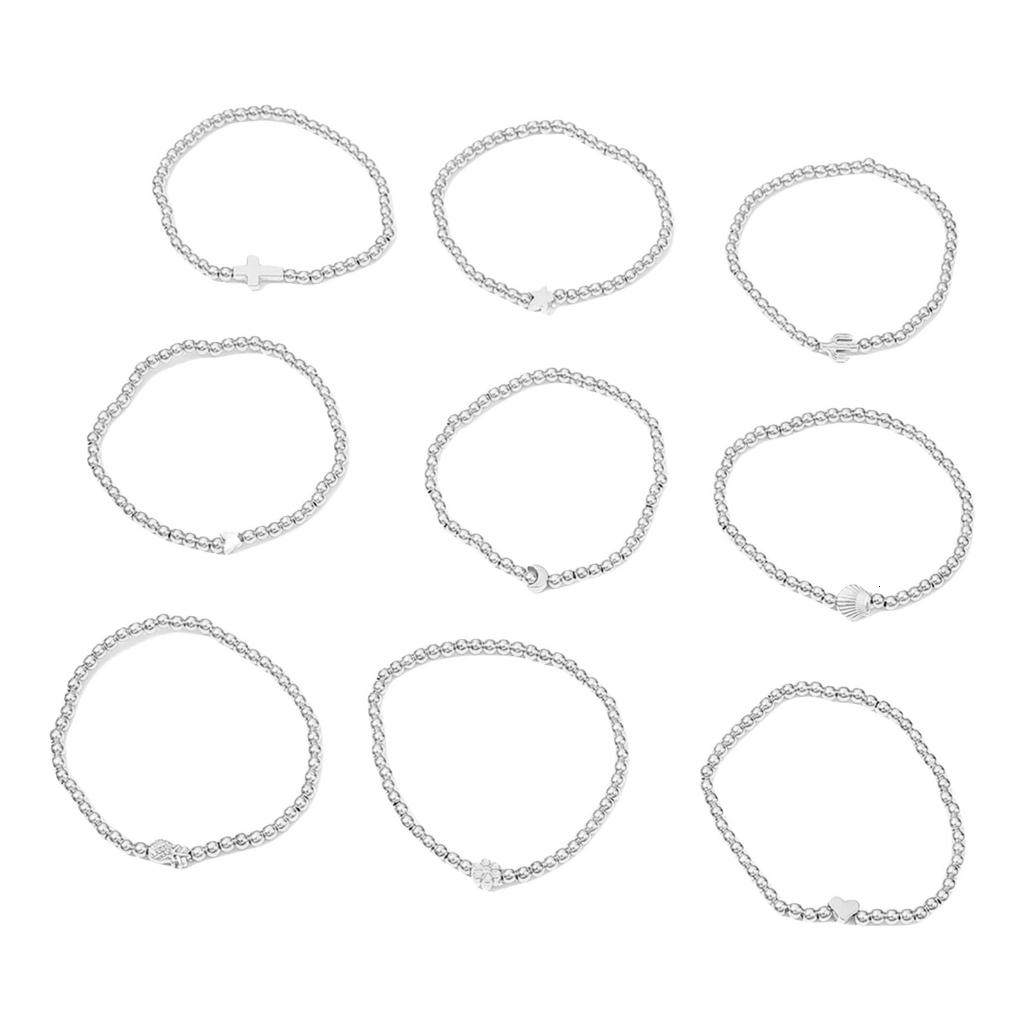 LIANXUE 9Pcs Elegant Silver Stars and Moon Bracelet Adornment Set for ...