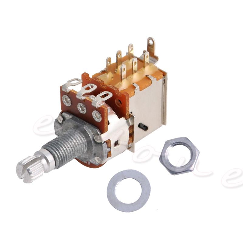 LIANXUE A500K Potentiometer Push Pull Switch Splined DPDT Pot Shaft18mm ...