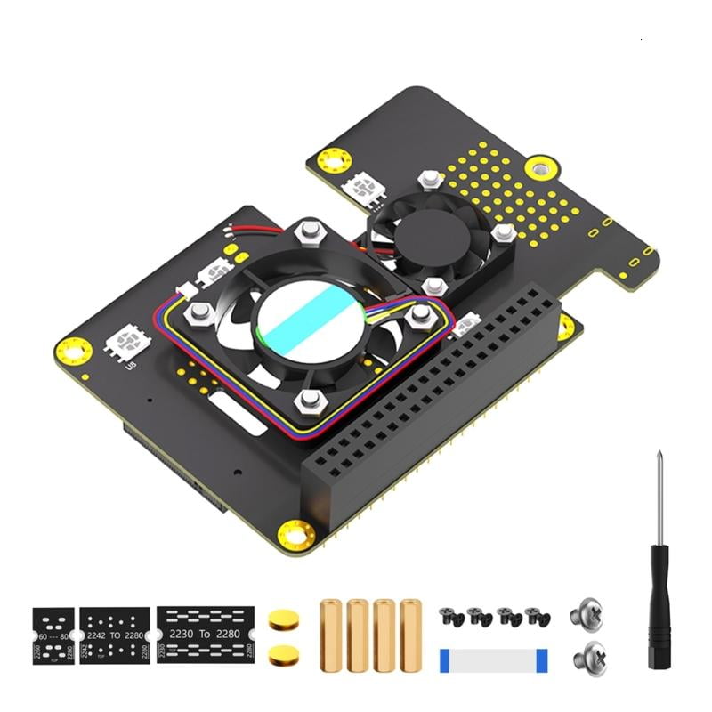 LIANXUE Automatic Discoloration LED Coolers Fan M.2 NVMe SSDs to PCIe ...
