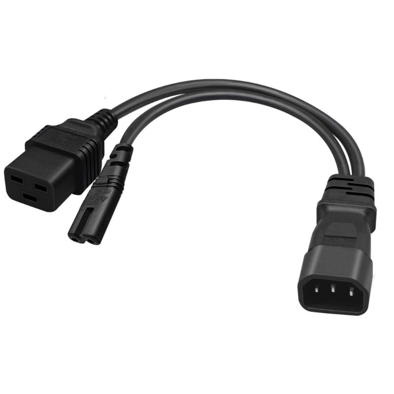 LIANXUE C14 to C7 + C19 ,C14 Splitter (1ft/32cm) IEC 320 C14 Male Plug ...
