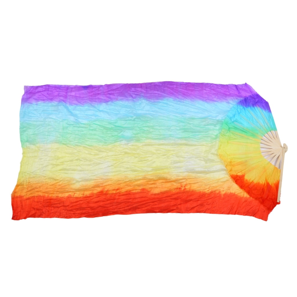 Professional Dance Fan Colorful Tie-Dyed Bamboo Long Fans Great for ...