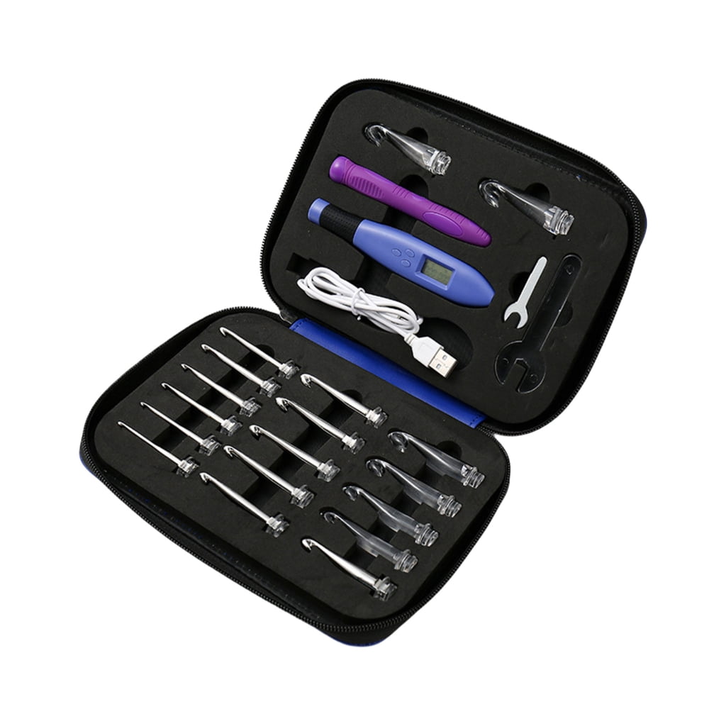 LIANXUE Counting Crochet Hook Set Light Up Crochet Needle Set With 18 ...