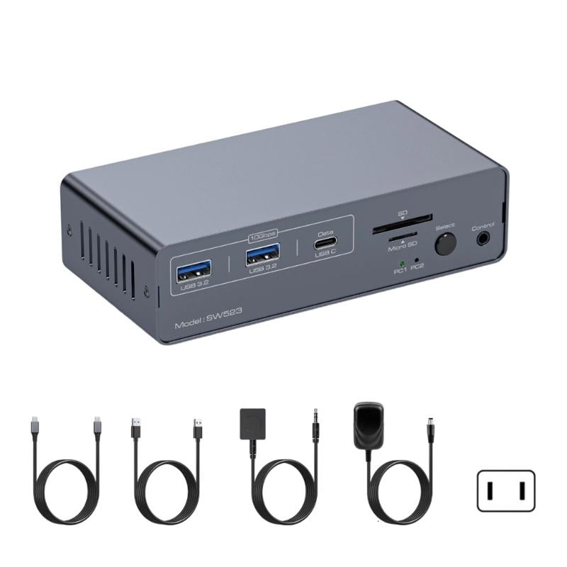 LIANXUE Double Monitor 4K120hz Dock KVM Switcher Docking Station for ...