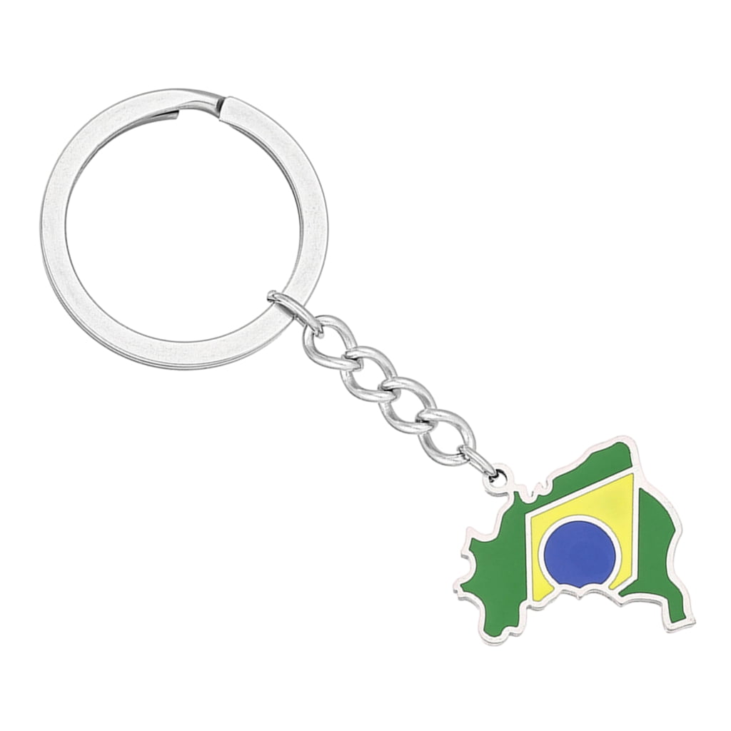 LIANXUE Elegant Brazilian Flag Keychain Versatile Brazil Map Key Holder ...