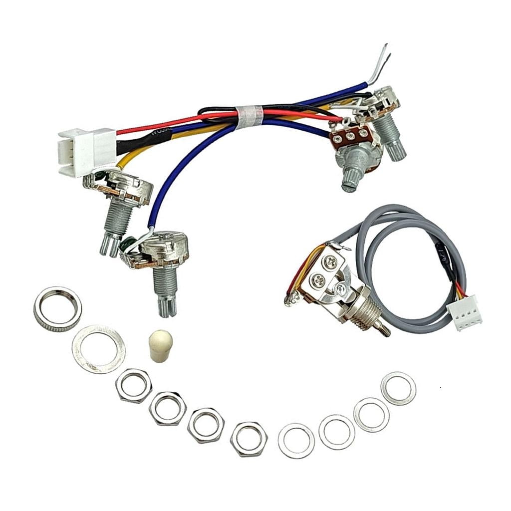 LIANXUE Guitar Wiring Hareness Kits 500K Pots Control 2V 2T 500K 3-Way ...