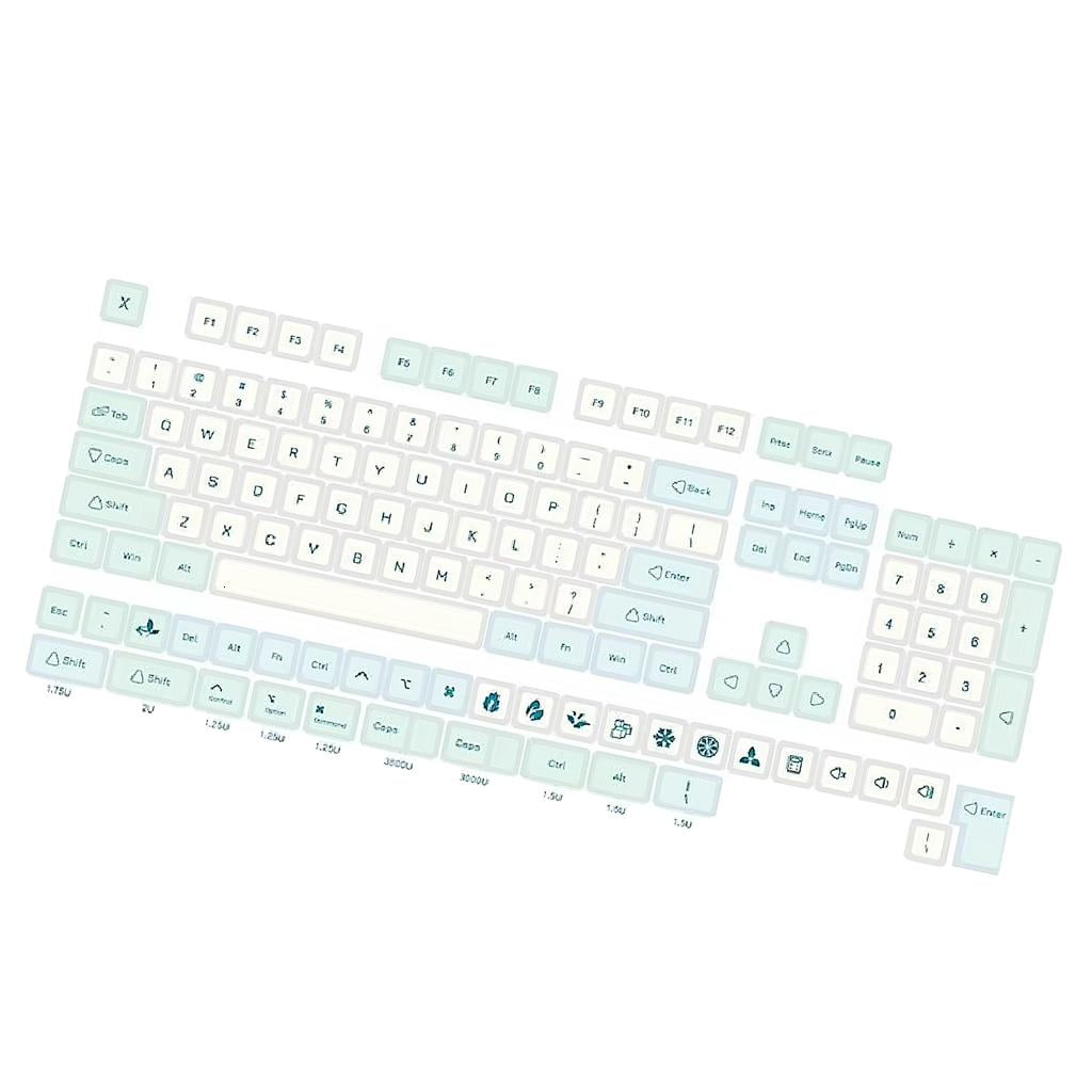 LIANXUE Ice Mint 137 Keycap Set XDA Profile PBT for Personalizing ...