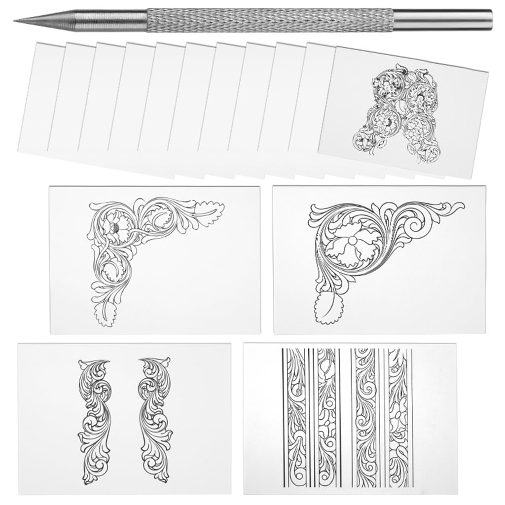 LIANXUE Leather Scribing Tool Leather Carving Pattern Description Paper ...