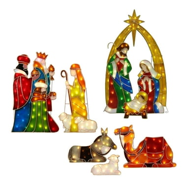 SalonMore 6Ft LED Lighted Christmas Nativity Set, Yard Outdoor Nativity ...
