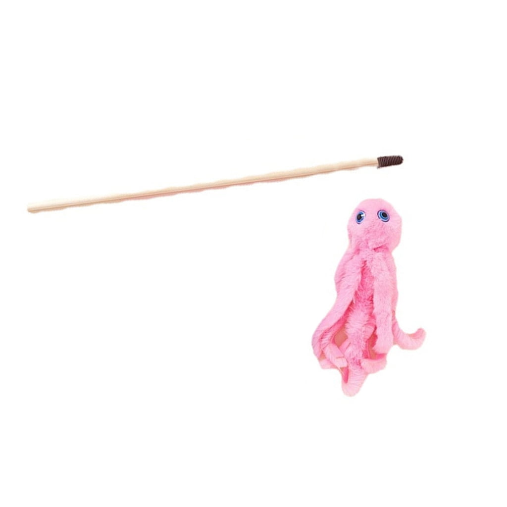 LIANXUE Lovely Cat Stick Toy with Furry Octopus Cat Exercise Indoor Toy ...