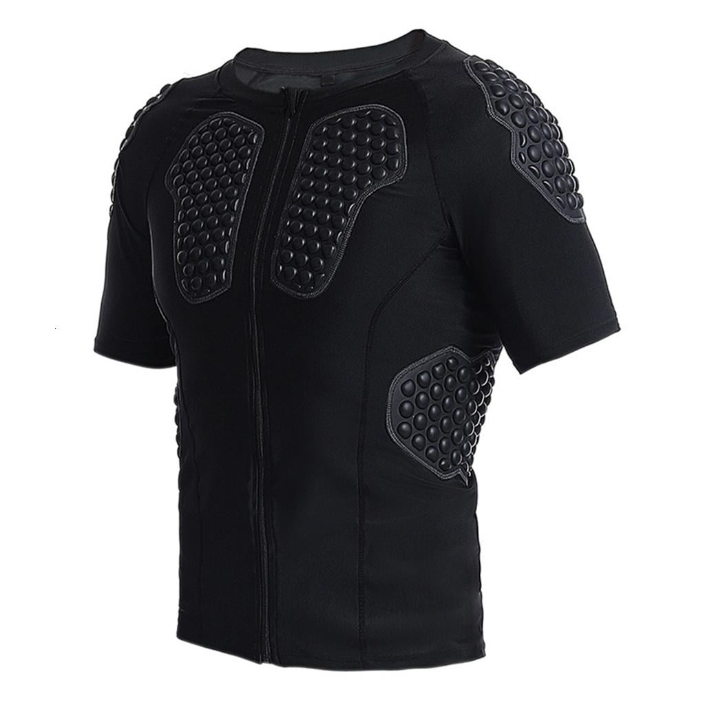LIANXUE Men Compression Padded Shirt Basketball Football Protective ...