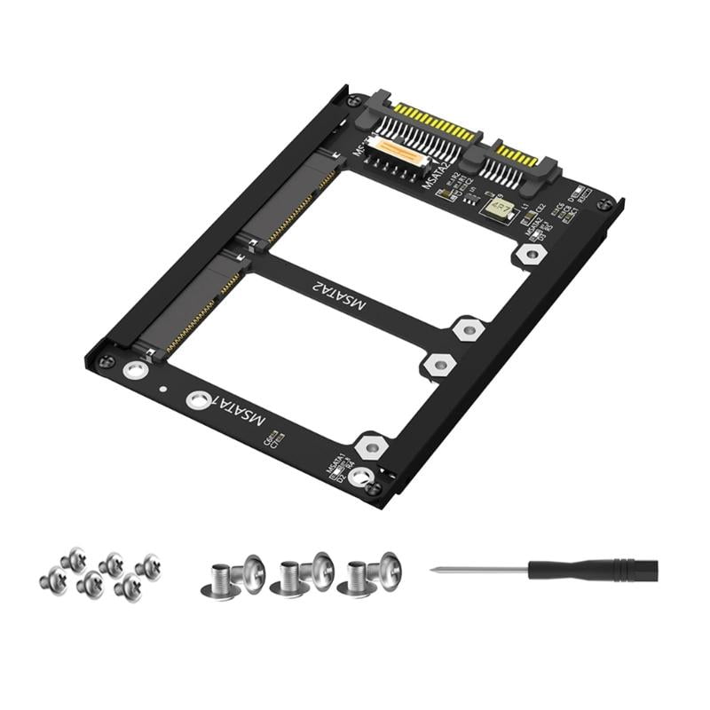 LIANXUE Metal Case Double mSATA SSDs To 2.5inch SATA3.0 6Gbps Adapter ...