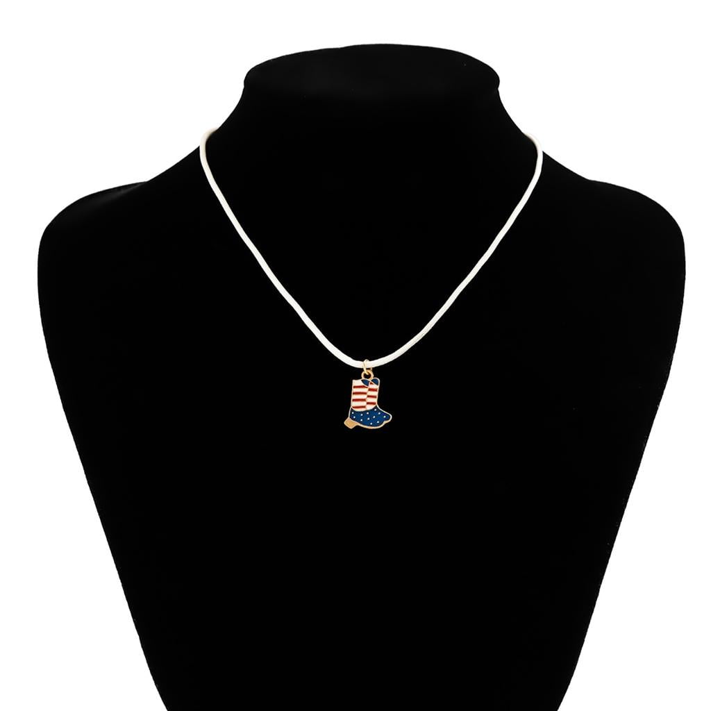 LIANXUE Personalized Clavicular Chain Unique Flag Necklace with ...