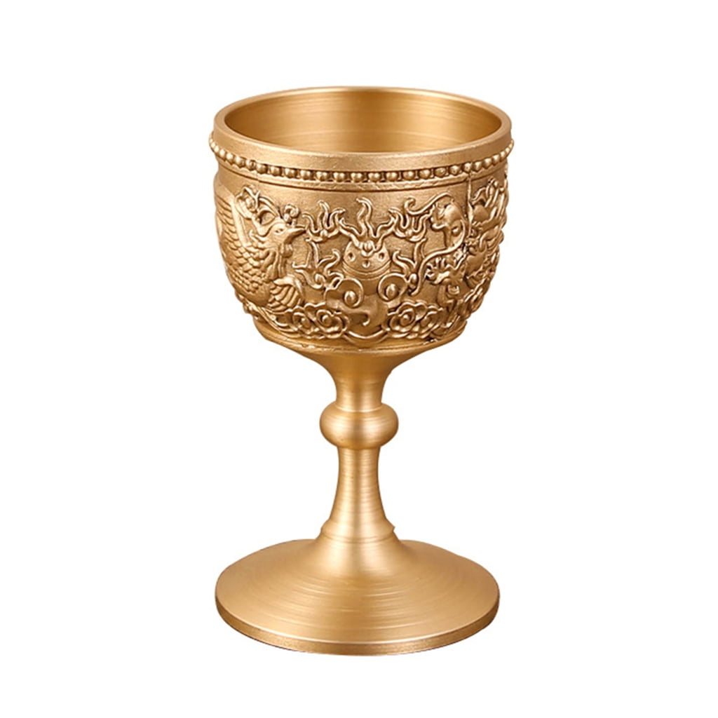 LIANXUE Pure Copper Chalice Cup Cocktail Glass Wine Goblet Brass ...