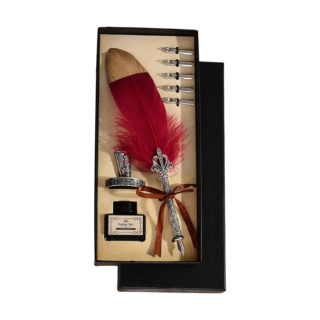 LIANXUE Quill Pen Vintage Dip Ink Pen Set Delicate Pen Writing Quill ...