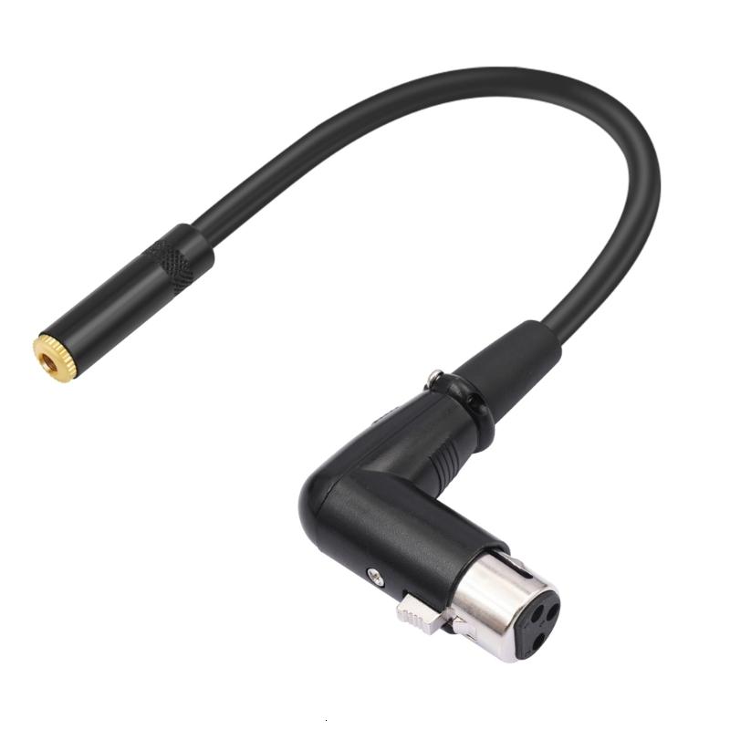 LIANXUE Right Angle 3Pin Female to 3.5mm Female TRS Stereo Adapter ...