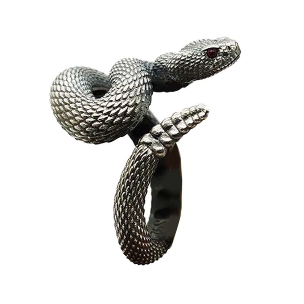 LIANXUE Snake Ring Animal Punk Finger Ring Gothic Rattlesnake Wrap Ring ...