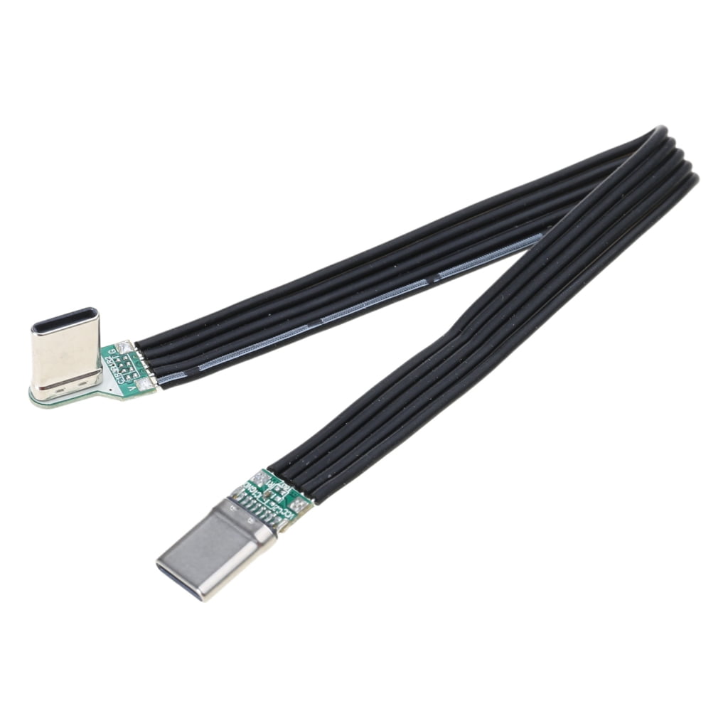 LIANXUE Type C to Type C Flat Silicone Soft Wire Left and Right Angled ...