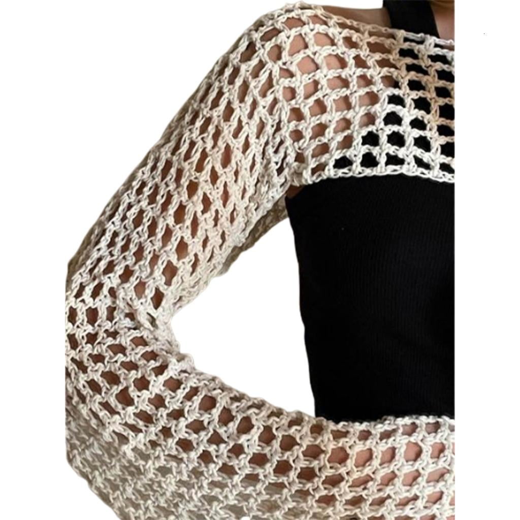 LIANXUE Womens Mesh Bathing Suit See-Through Flared T-Shirt Hollow-Out ...