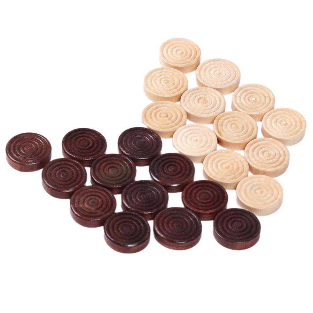 LIANXUE Wood Checker Pieces Set Board Game Table Chips Small Backgammon ...