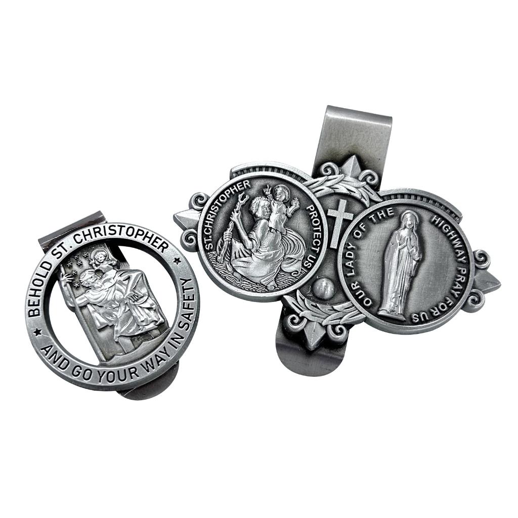 LIANXUEReligious Medals Clip Accessory Patron Christophers Car Visors ...