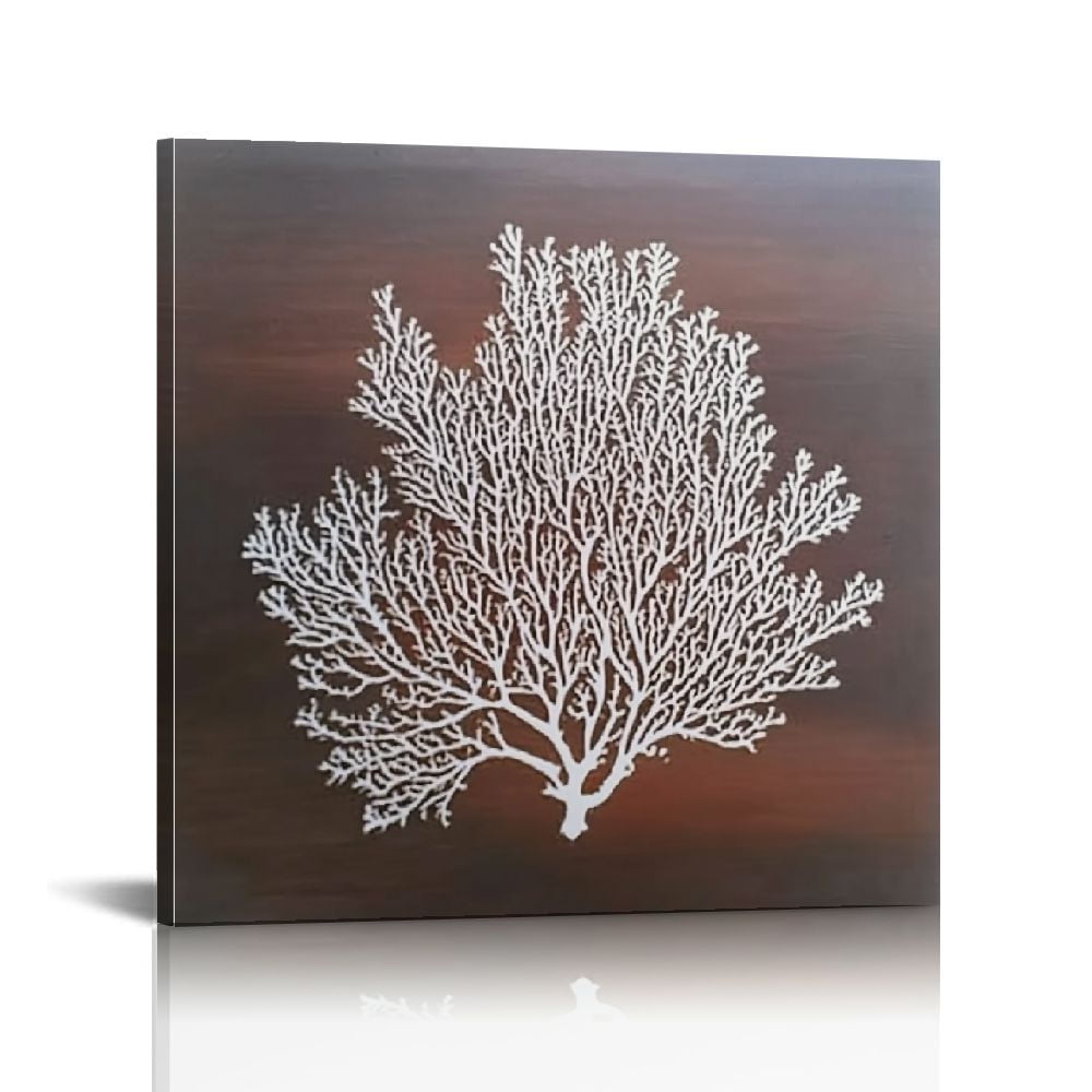 LIAOKANG Coral Canvas Wall Art with Hand Painted Textured Modern ...