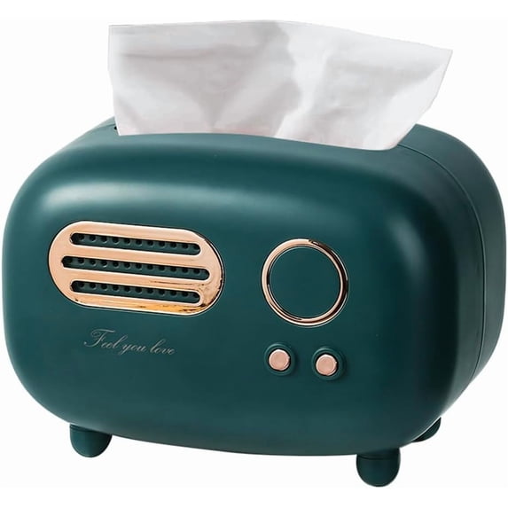 LIBACUKN Retro Radio Shape Tissue Cover Box Unique Multifunction Tissue ...