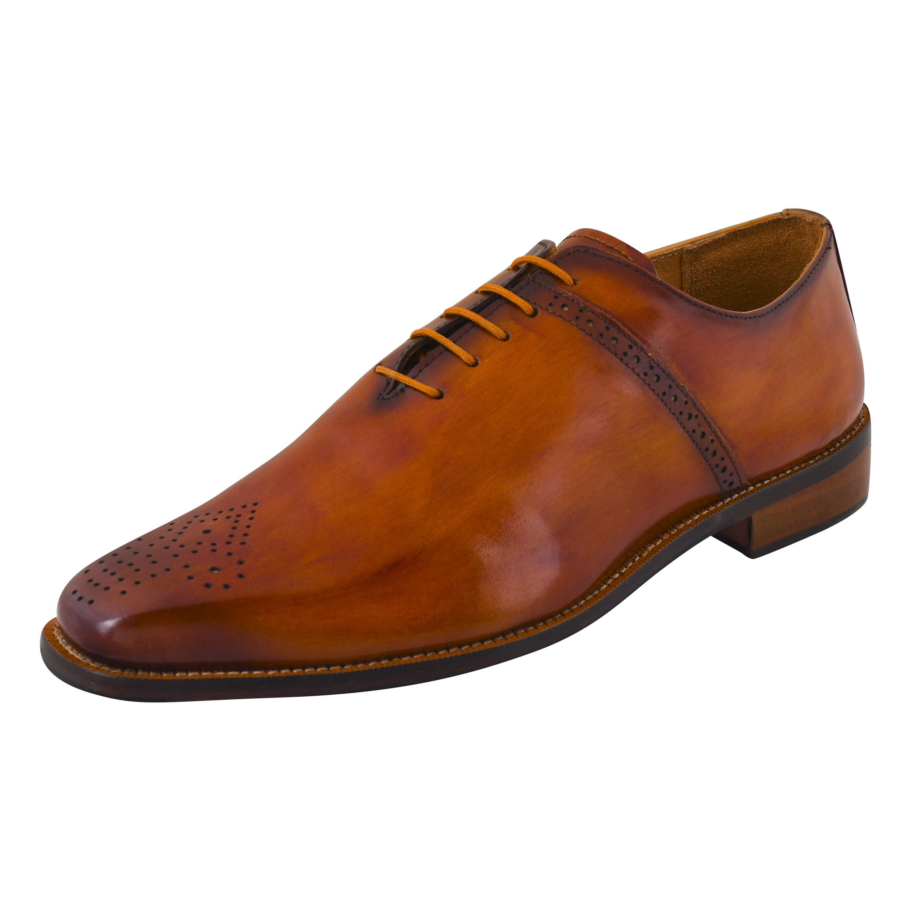 LIBERTYZENO Mens Classic Dress Shoes Premium Mens Oxford Shoes, Tan ...