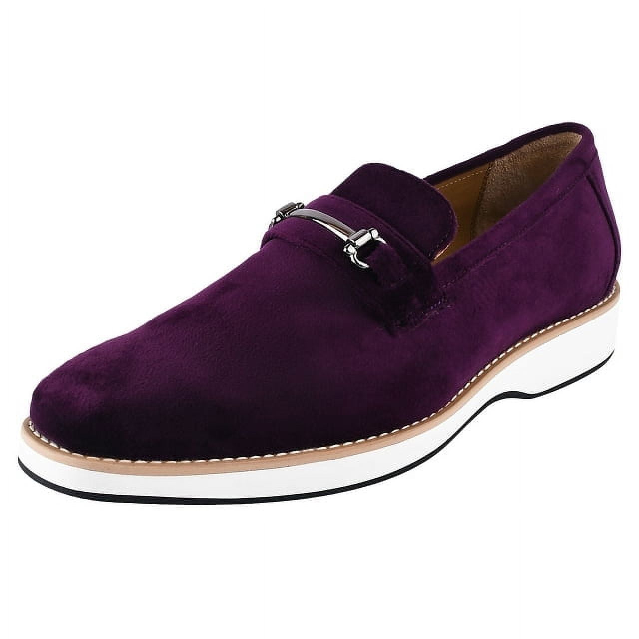 LIBERTYZENO Mens Classic Velvet slip on Loafer Shoes Purple - Walmart.com