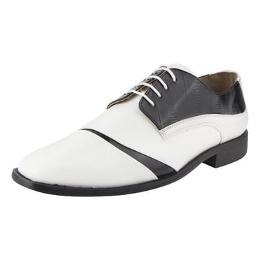 LIBERTYZENO Mens Oxford Formal Dress Shoes For Adult Male, Black/White ...