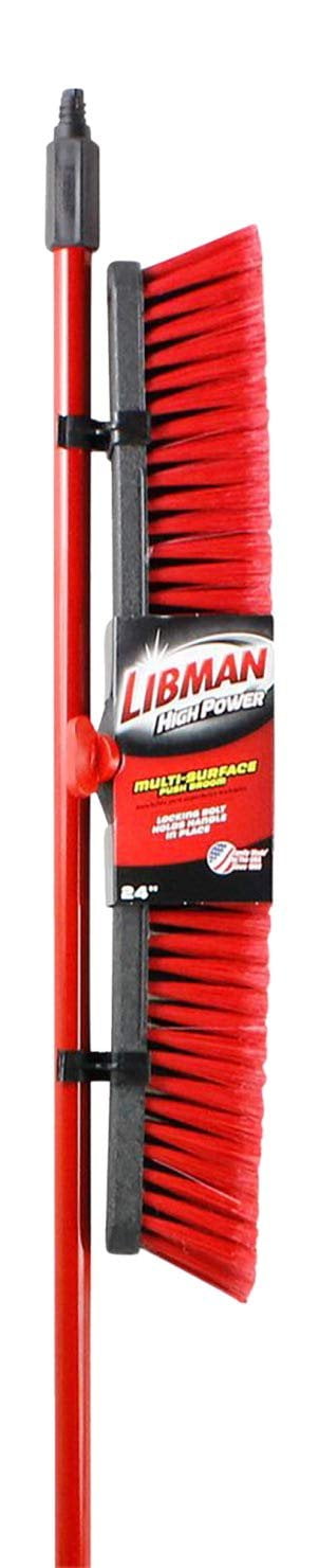 LIBMAN 805.0 Push Broom with Resin Block, Medium Duty Bristles, 24 ...