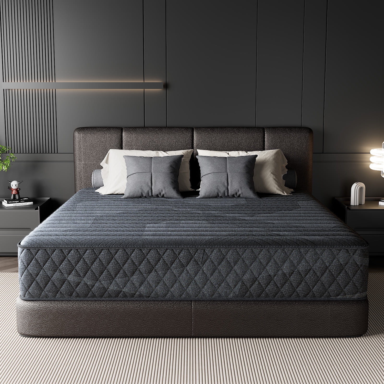LIBORIA Queen Mattress, 14 inch Cooling Gel Memory Foam, Pocket Spring ...