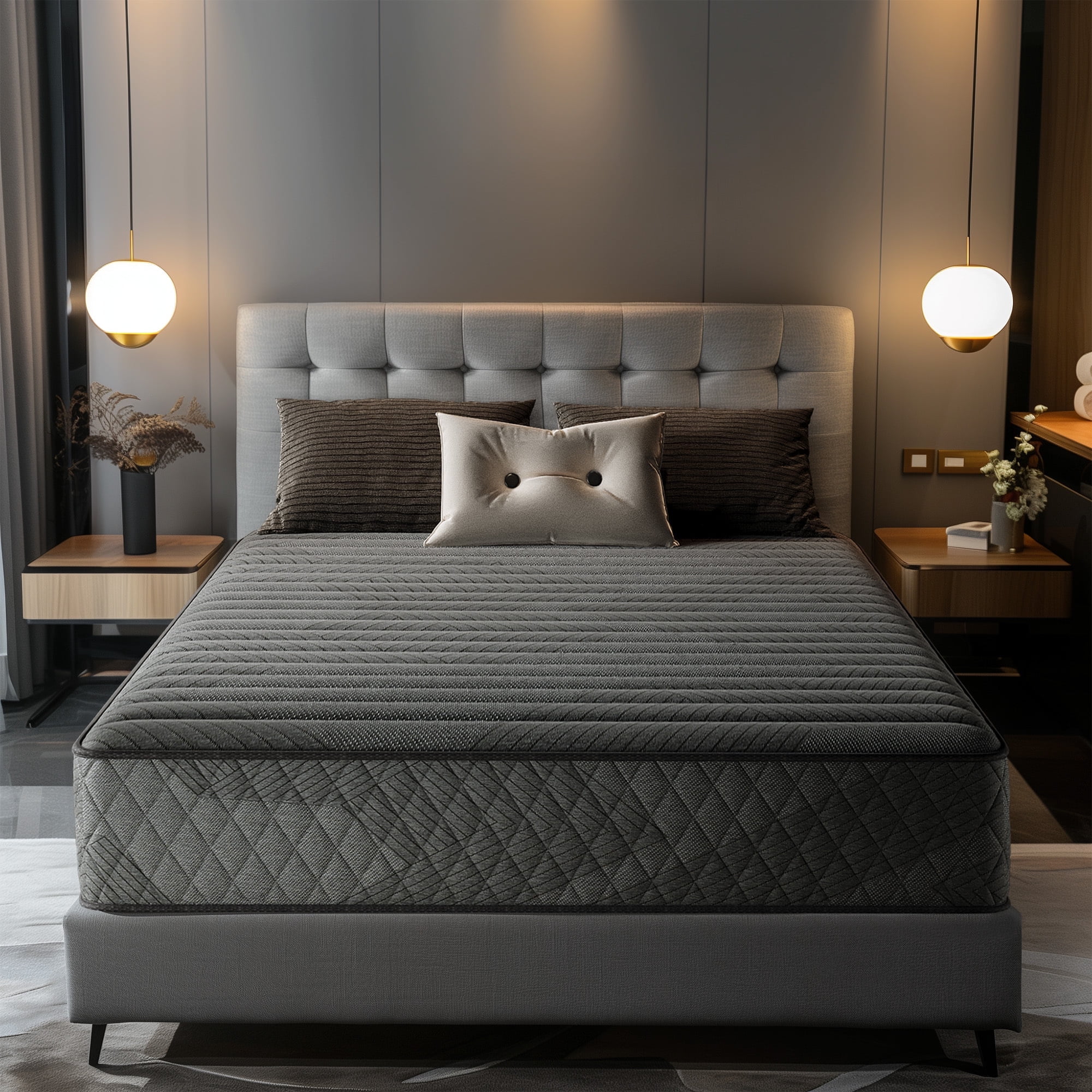 LIBORIA Queen Mattress, 12” Hybrid Mattress with Cooling Gel Memory ...