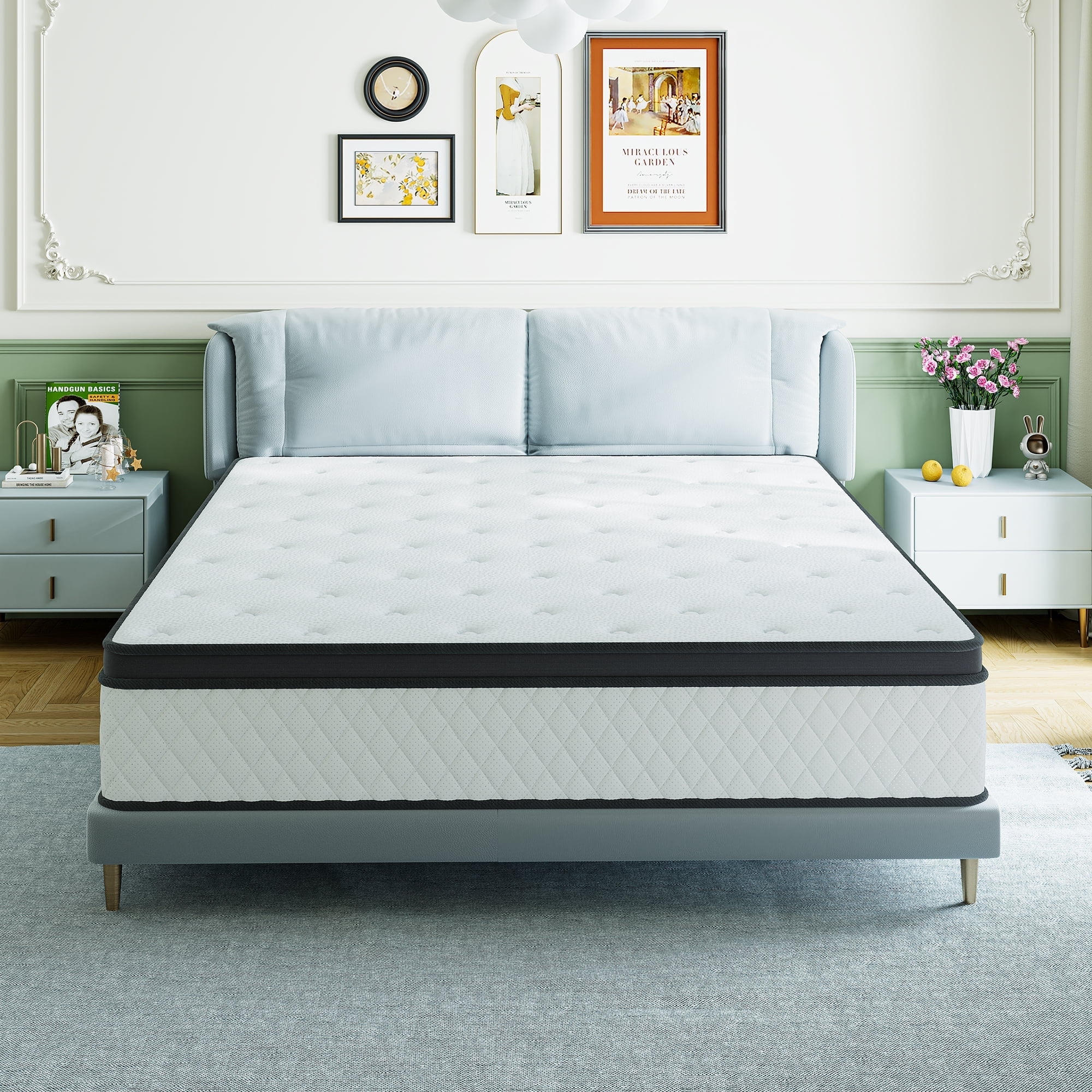 LIBORIA Twin Bed Mattress, 8 Inch Medium Firm Hybrid Mattress with ...