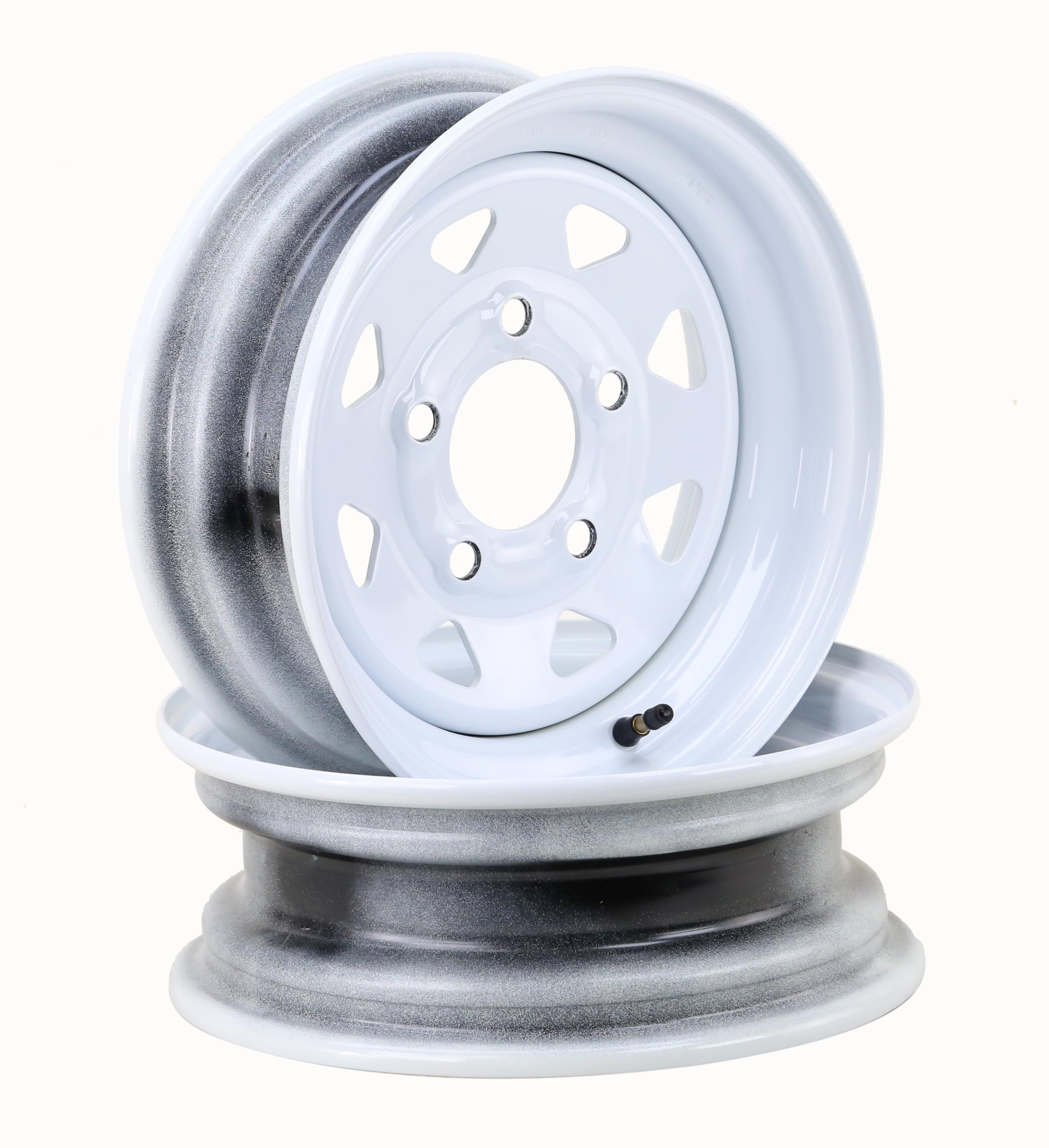 LIBRA 12 x 4 Trailer Wheel 5 Lug on 4.5" Bolt Pattern White Spoke ...