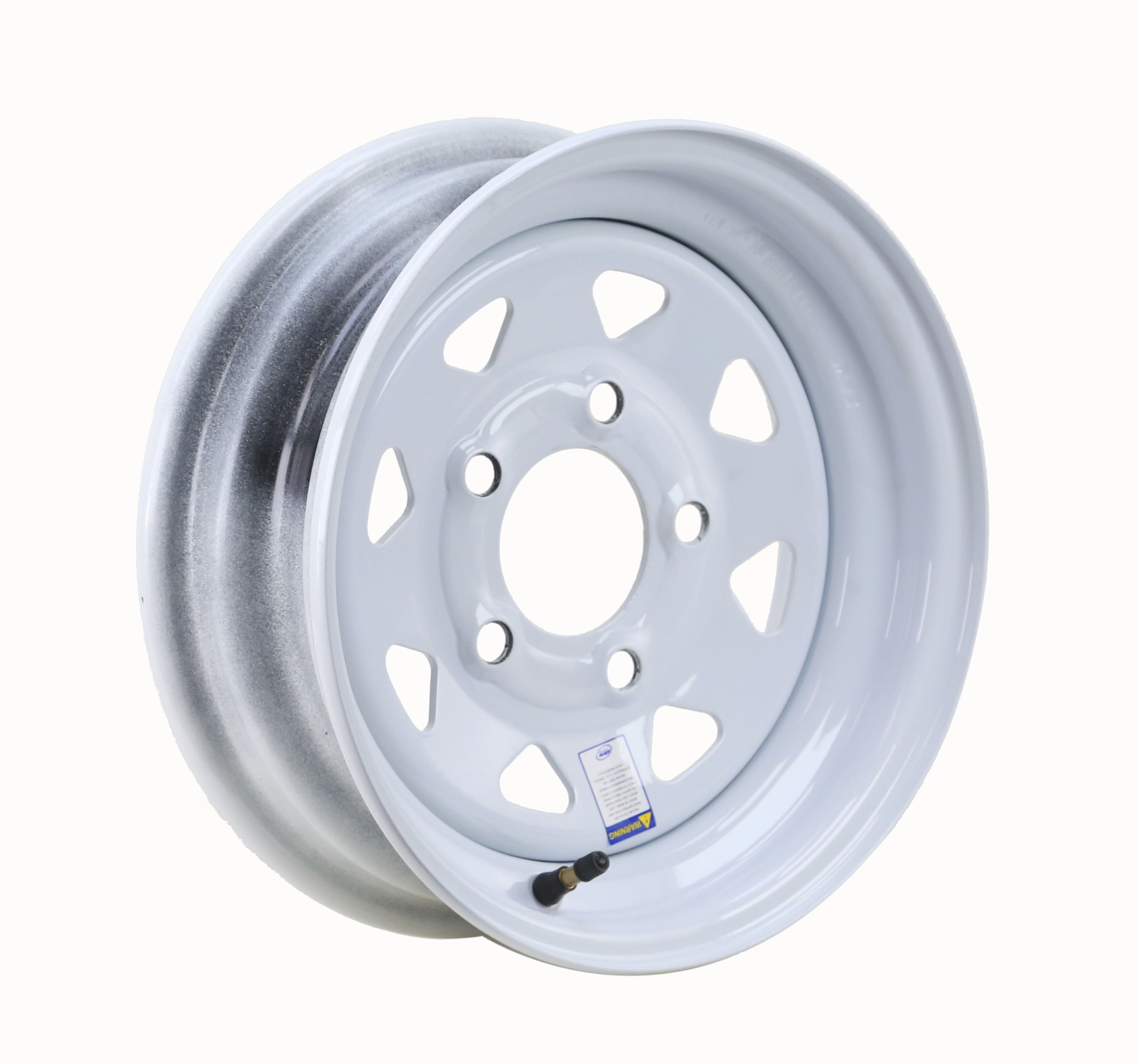 LIBRA 12 x 4 Trailer Wheel 5 Lug on 4.5" Bolt Pattern White Spoke ...